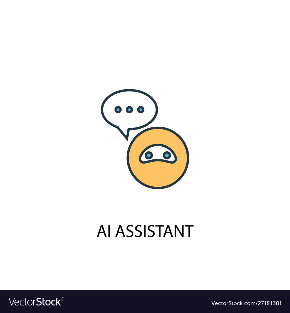 Ai assistant concept 2 colored line icon simple Vector Image