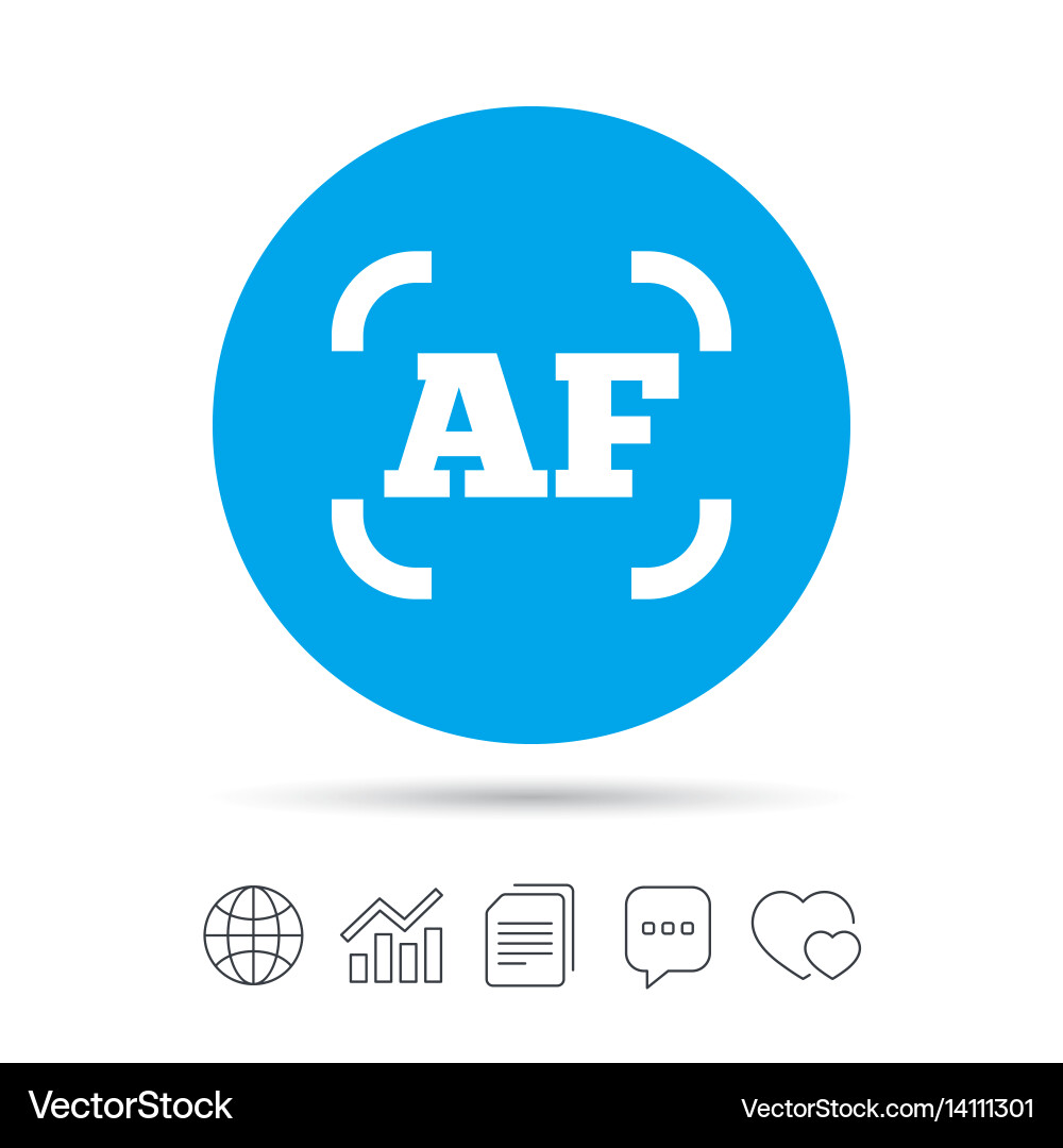 Autofocus photo camera sign icon af settings Vector Image