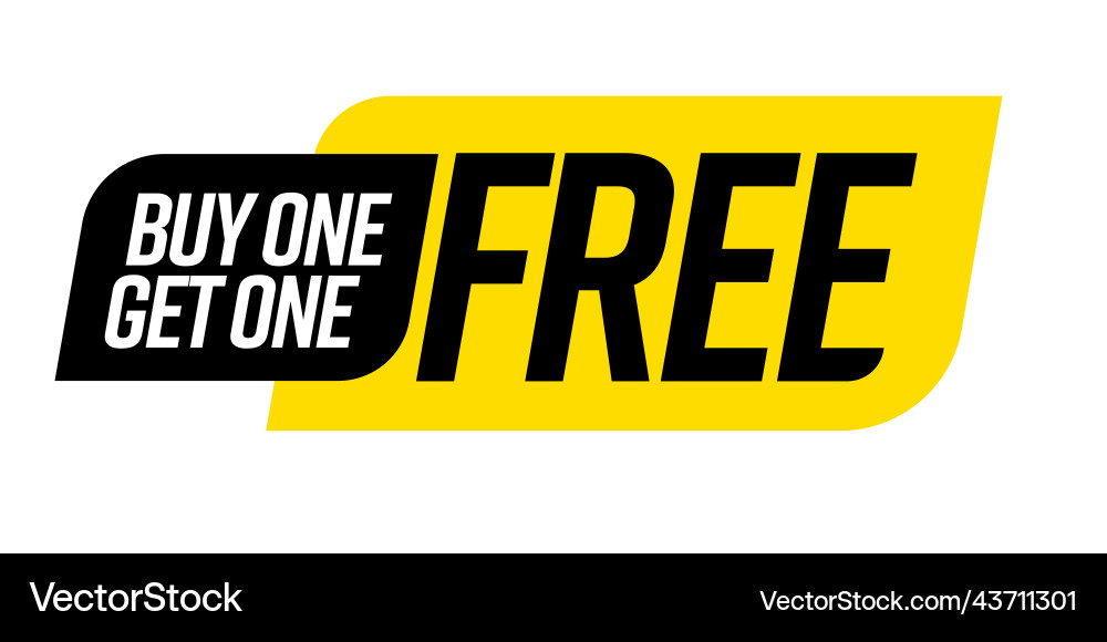 Buy one get free special offer label Royalty Free Vector