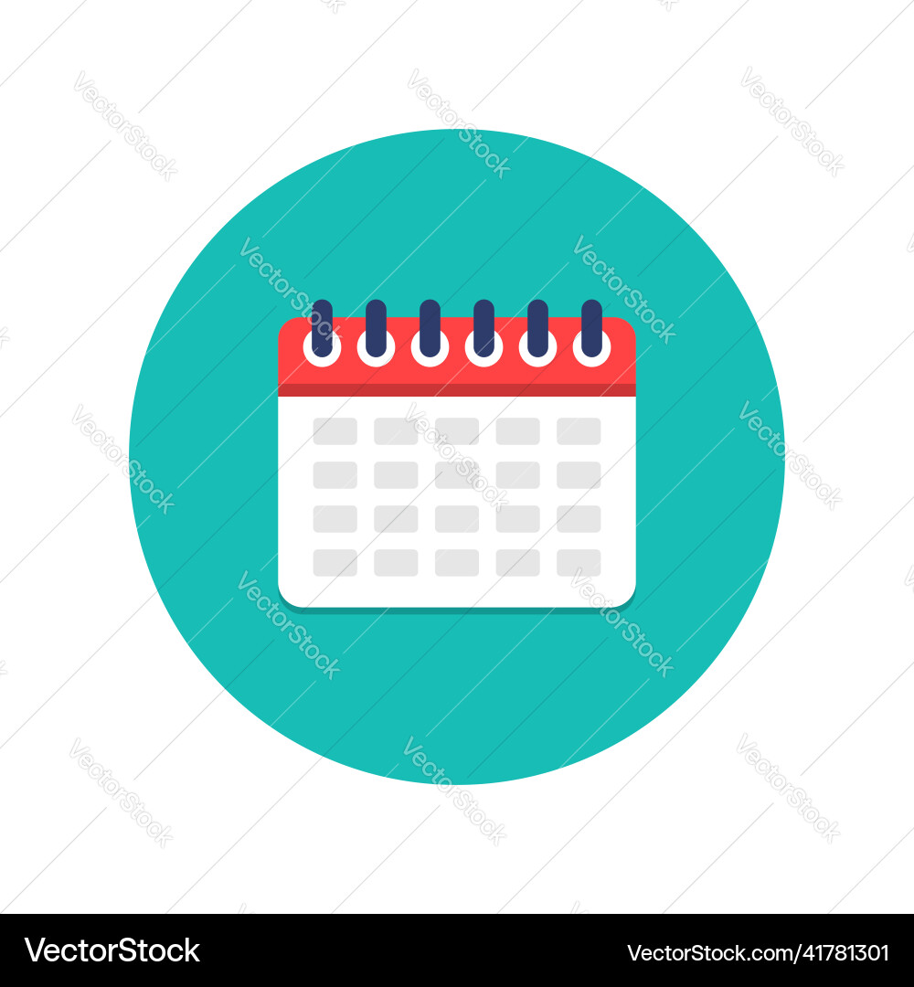 Calendar icon of week month schedule Royalty Free Vector