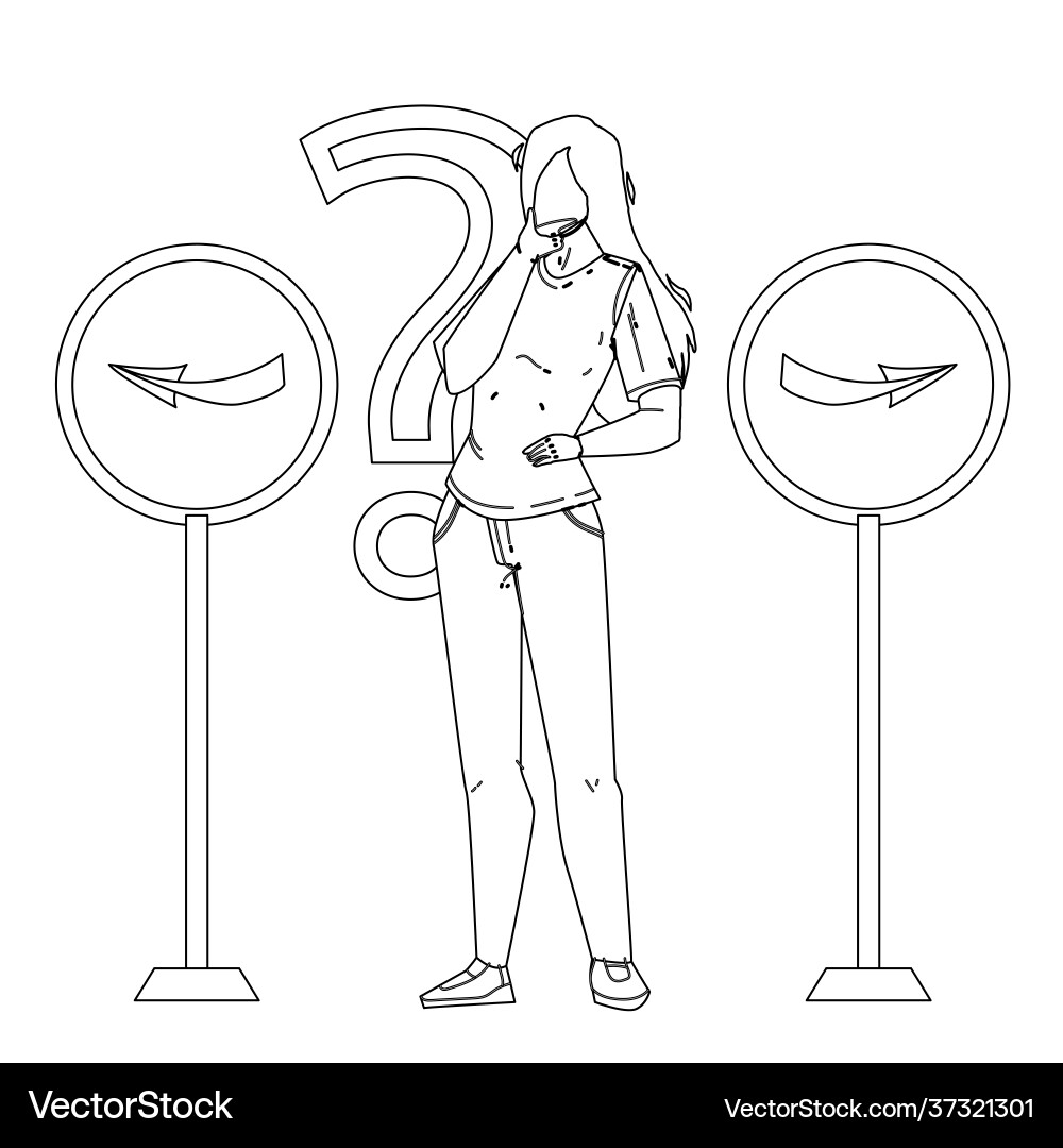 Choosing way decision confident young woman Vector Image