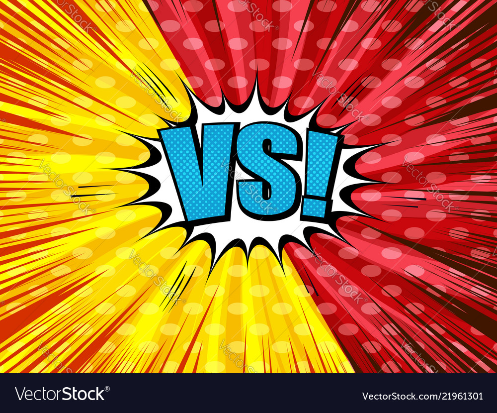 Comic vs light template Royalty Free Vector Image