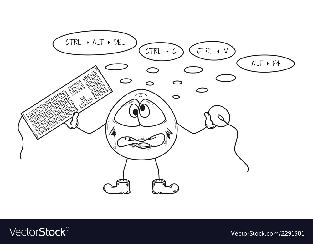 Crazy programmer sketch Royalty Free Vector Image