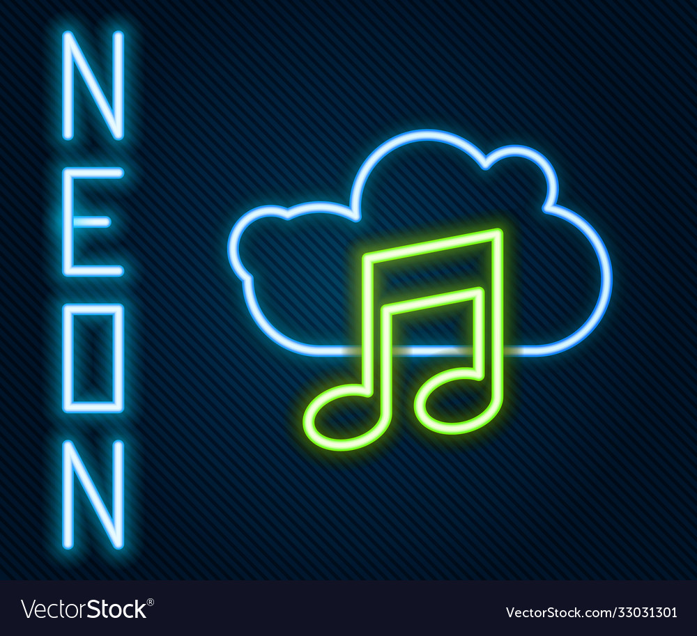 Glowing neon line music streaming service icon Vector Image