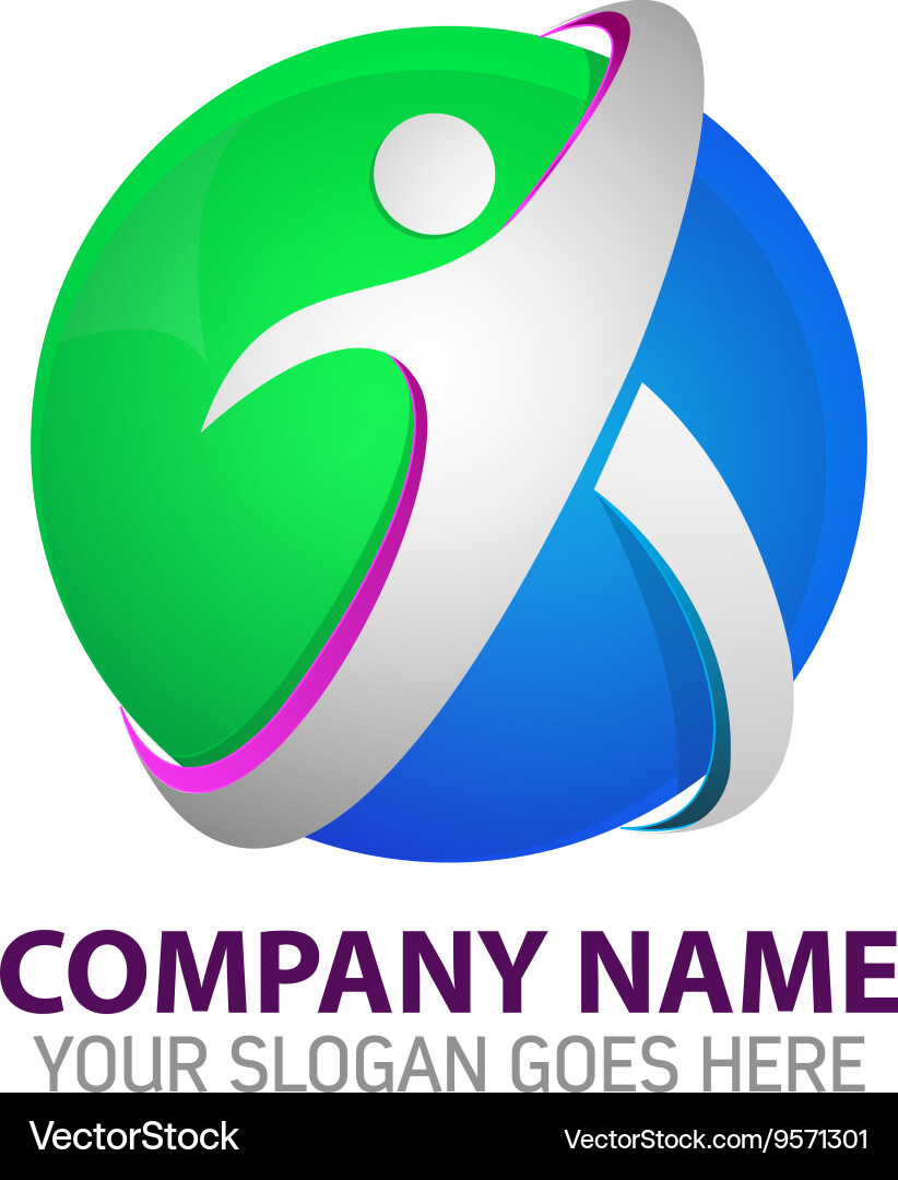 Human technology logo template Royalty Free Vector Image