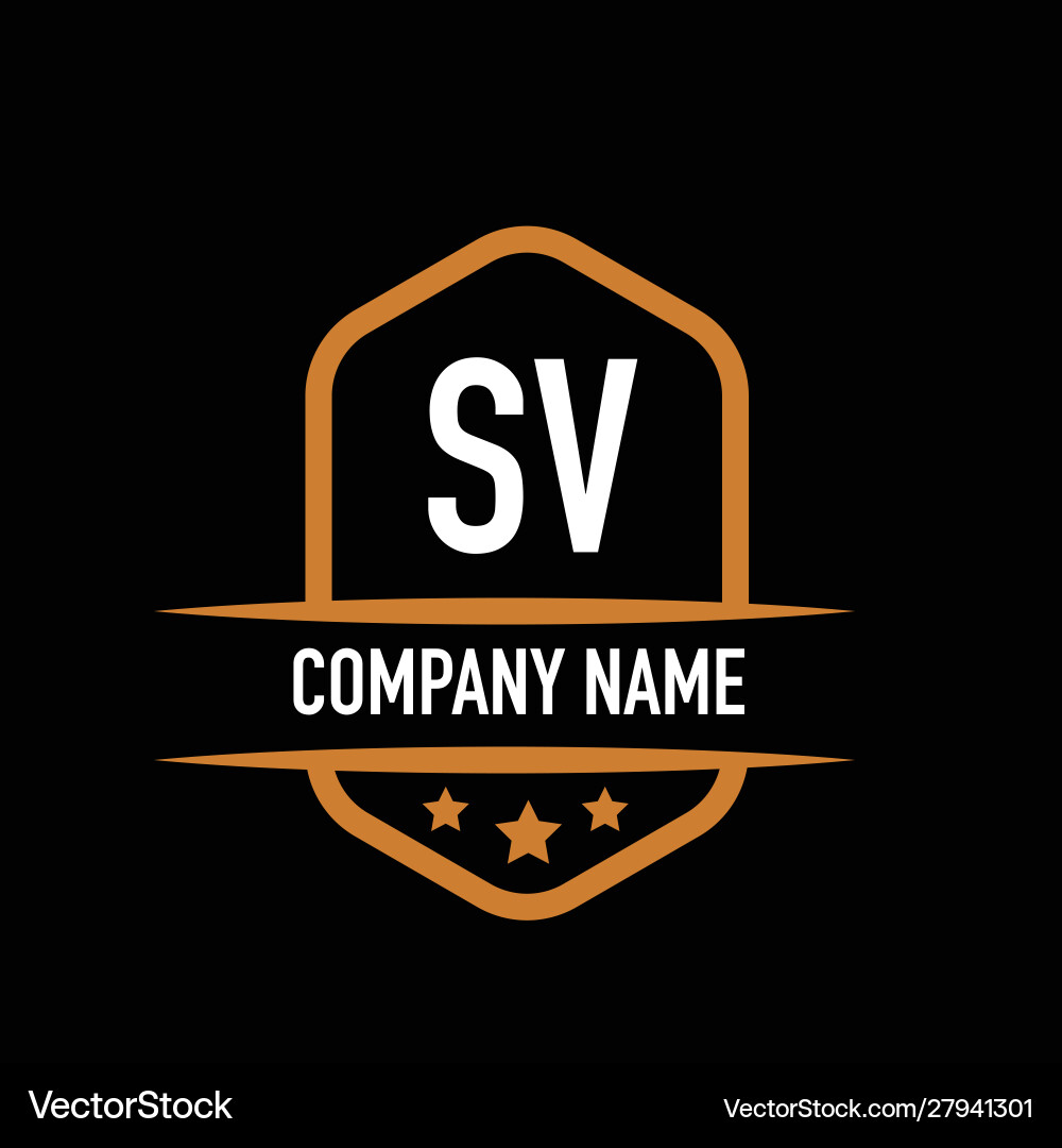 Initial letter sv vintage logo concept graphic Vector Image
