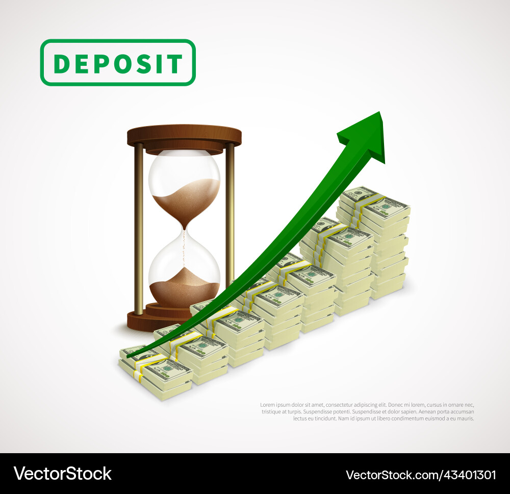 Money prosperity realistic business template Vector Image