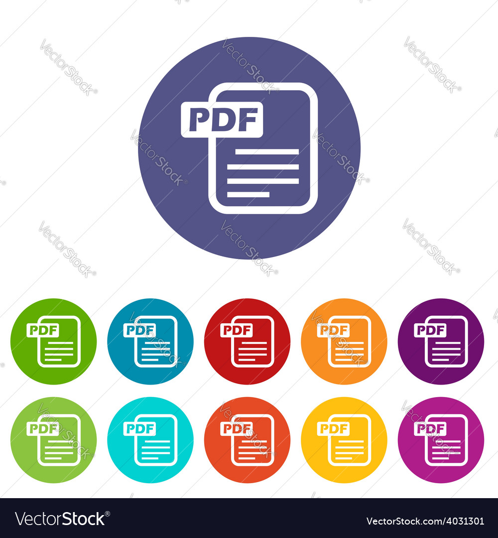 Pdf flat icon Royalty Free Vector Image - VectorStock