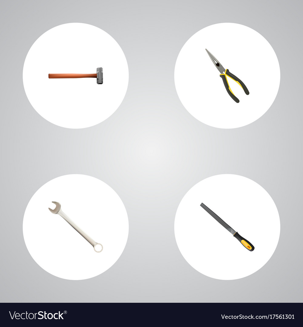 Realistic spanner handle hit sharpener Royalty Free Vector
