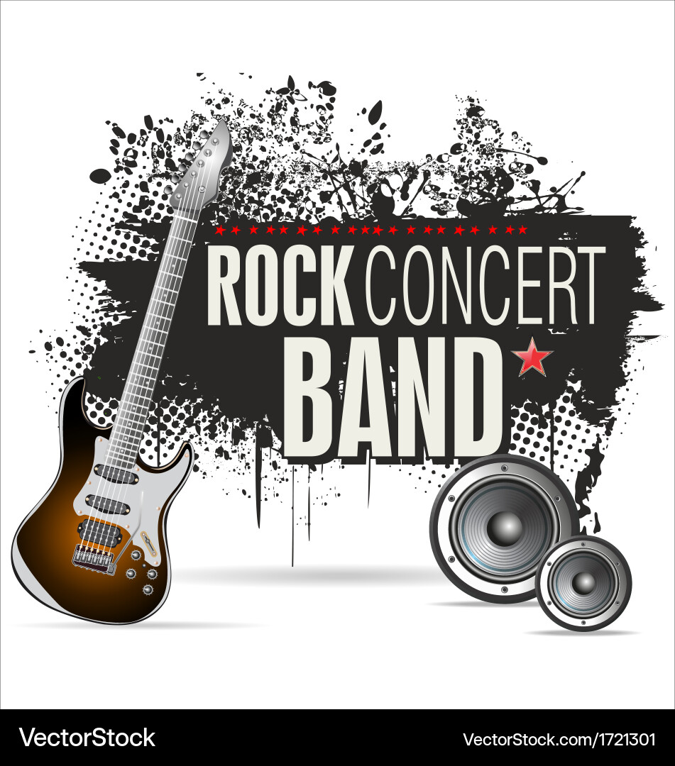 Rock concert grunge banner Royalty Free Vector Image