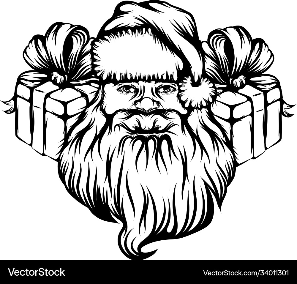 Santa claus with gifts side two him Royalty Free Vector
