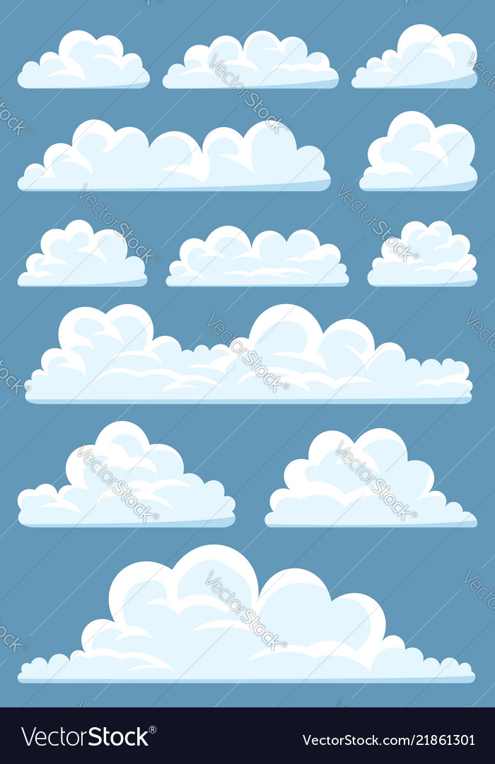 Set cartoon clouds Royalty Free Vector Image - VectorStock