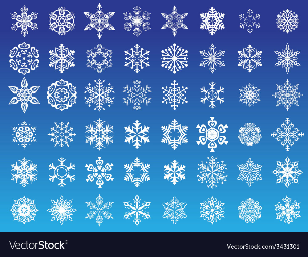 Snowflakes set Royalty Free Vector Image - VectorStock