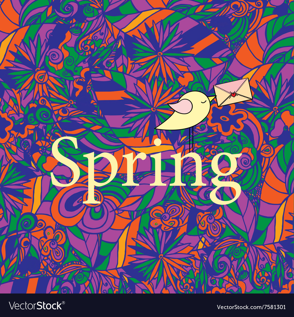 Spring hand lettering and doodles Royalty Free Vector Image