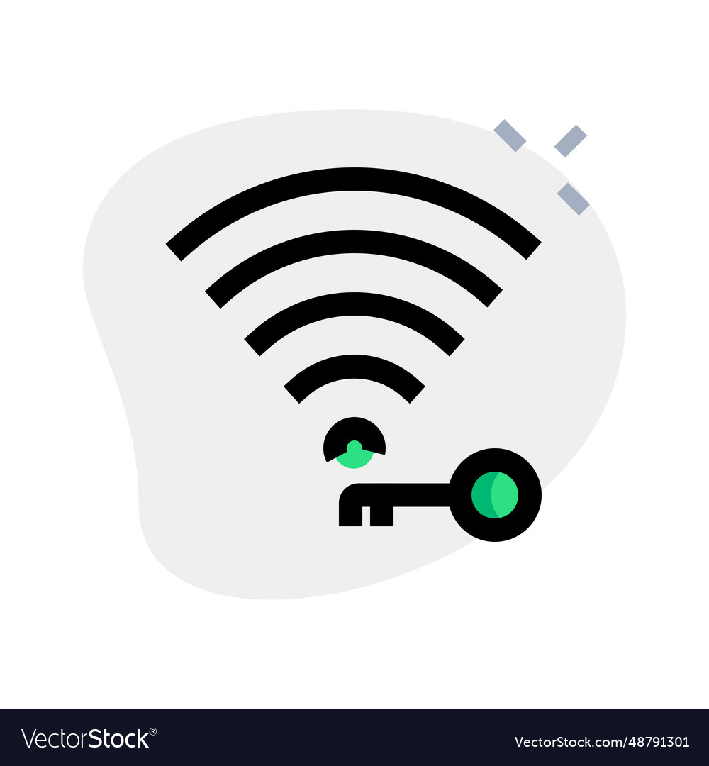 Wireless security key to improve network Vector Image