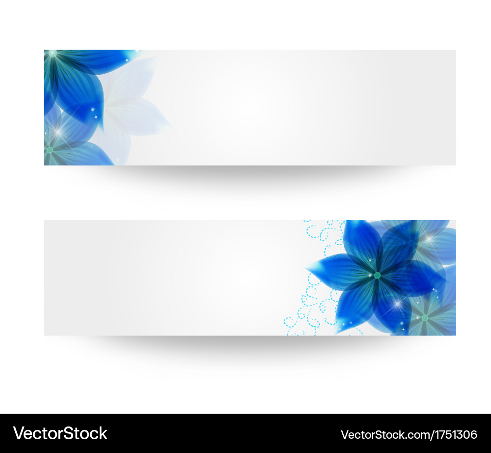 Banner with flowers and leaves Royalty Free Vector Image