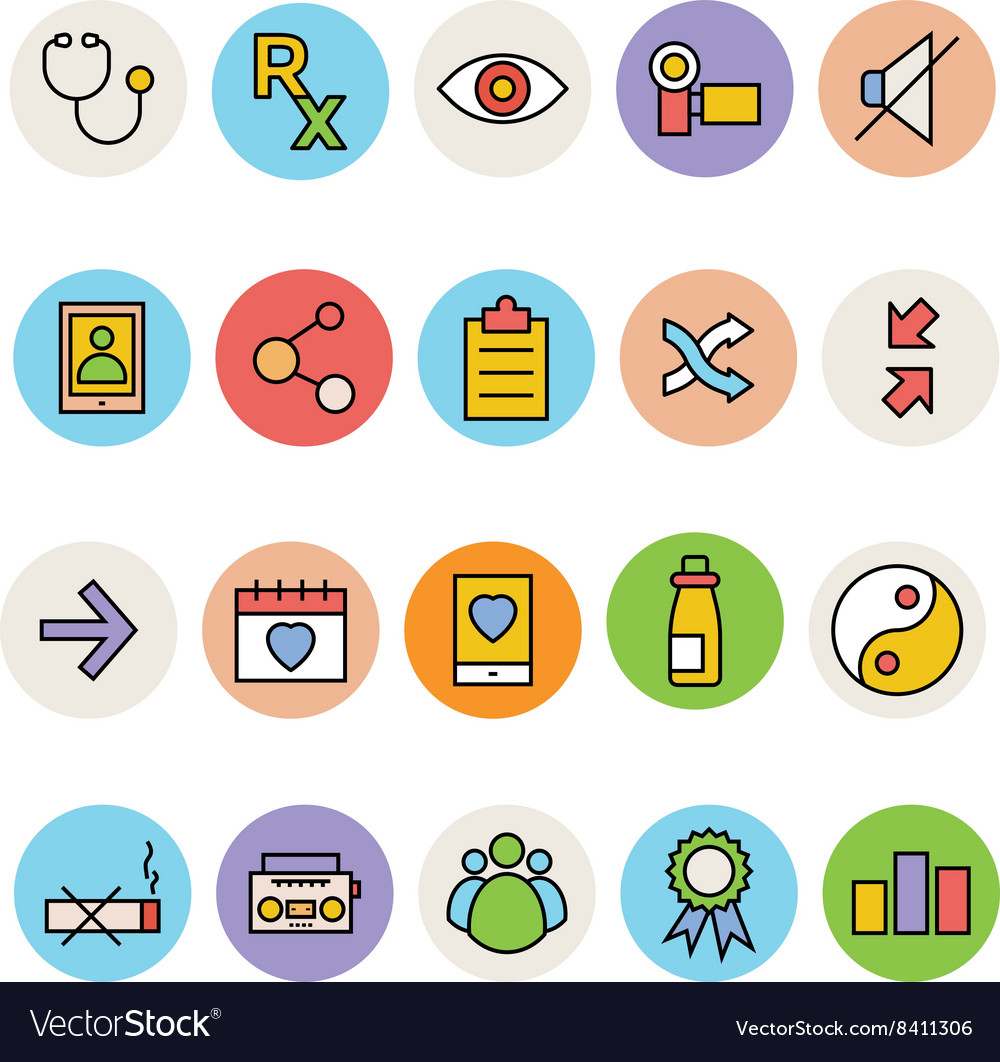 Basic colored icons 7 Royalty Free Vector Image