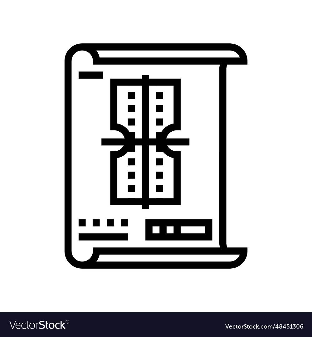 Blueprint drafting mechanical engineer line icon Vector Image