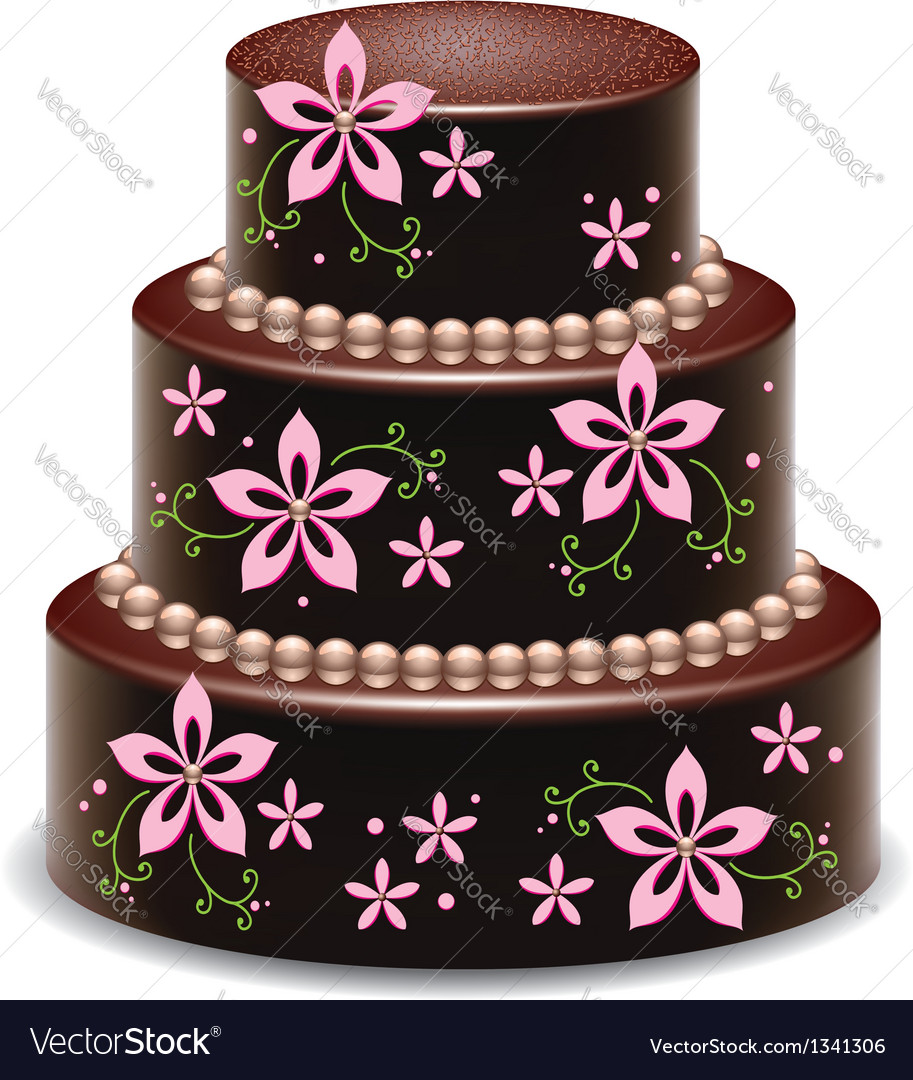Chocolate cake Royalty Free Vector Image - VectorStock