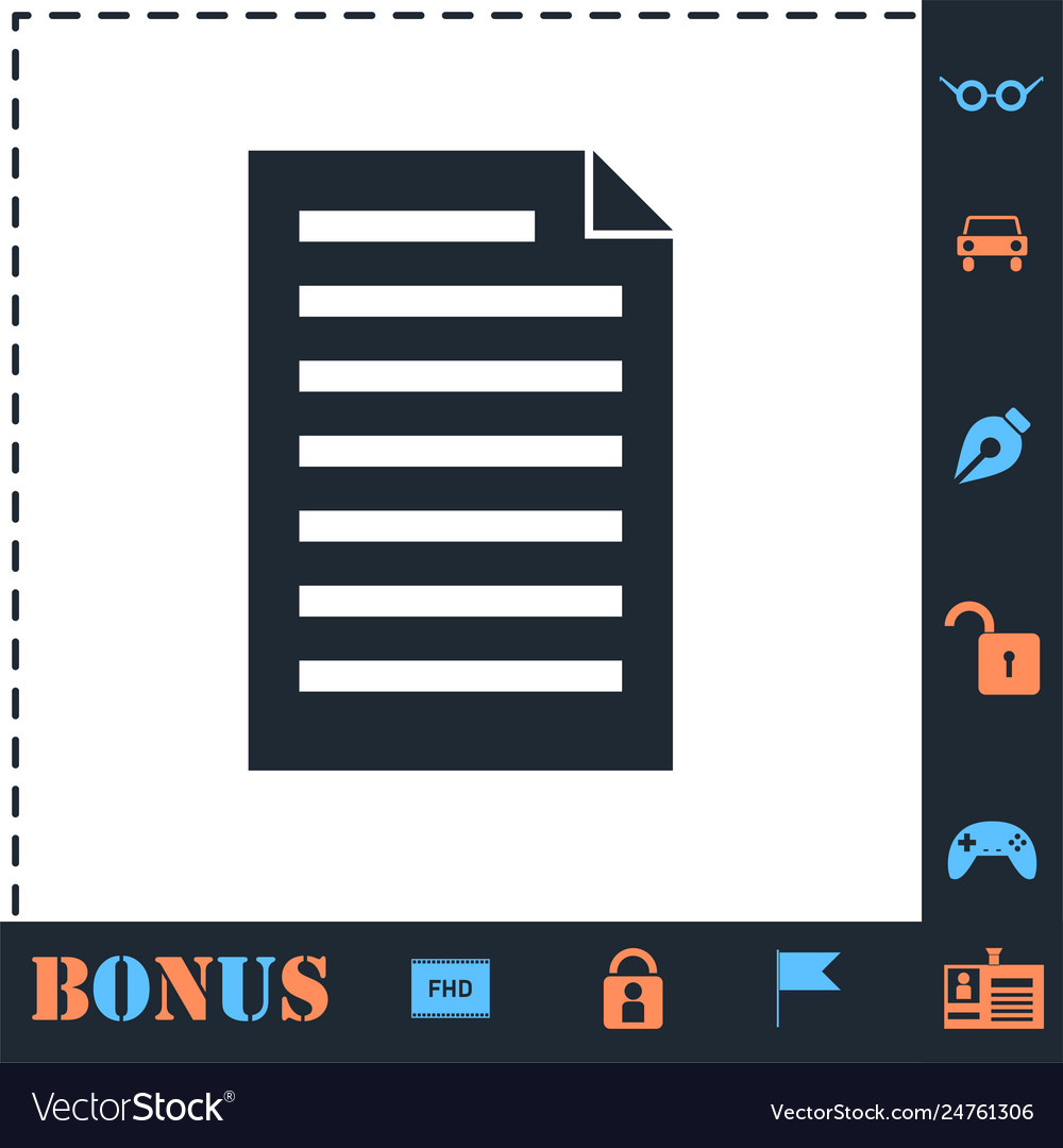 Document icon flat Royalty Free Vector Image - VectorStock