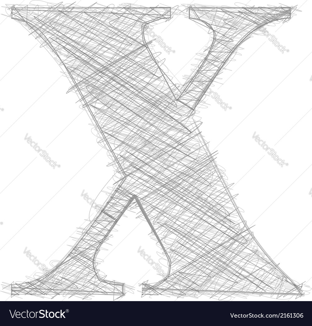 Freehand Typography Letter x Royalty Free Vector Image Freehand Typography Letter x Royalty Free Vector Image