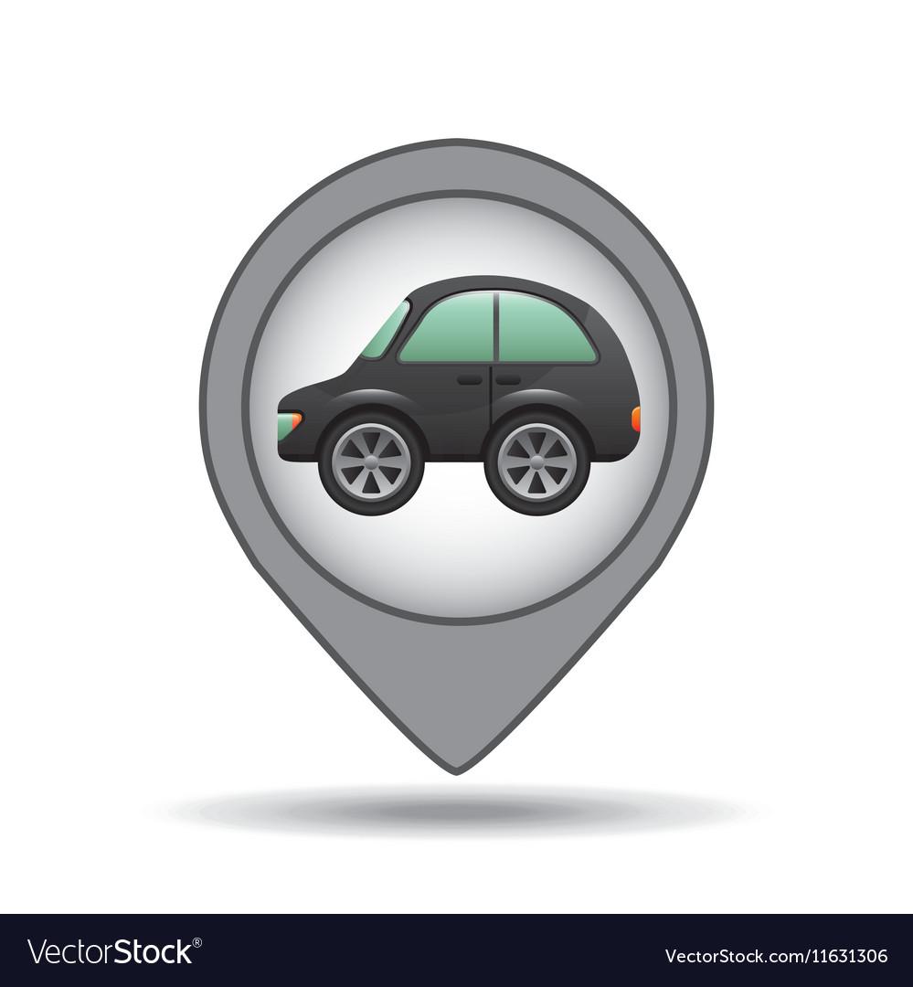 Hatchback car icon map pointer Royalty Free Vector Image