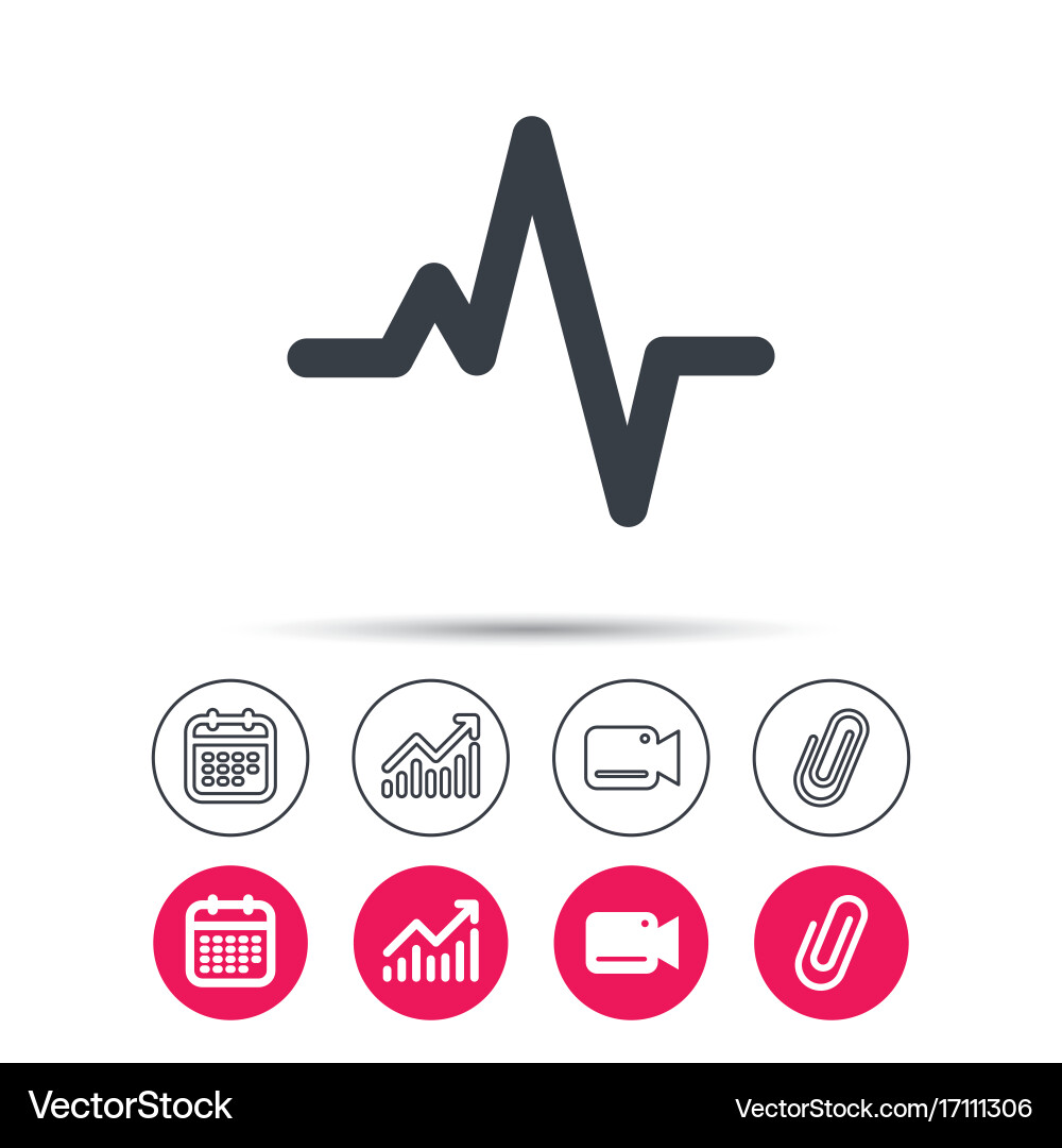 Heartbeat icon cardiology symbol Royalty Free Vector Image
