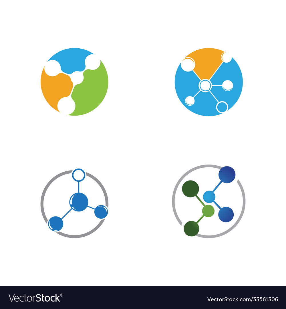 Molecule icon template Royalty Free Vector Image