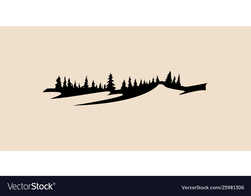 Mountain and forest icon pine tree Royalty Free Vector Image