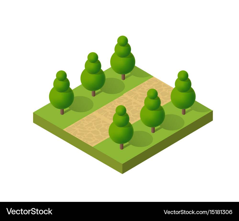 Natural ecological landscape isometric icon city Vector Image