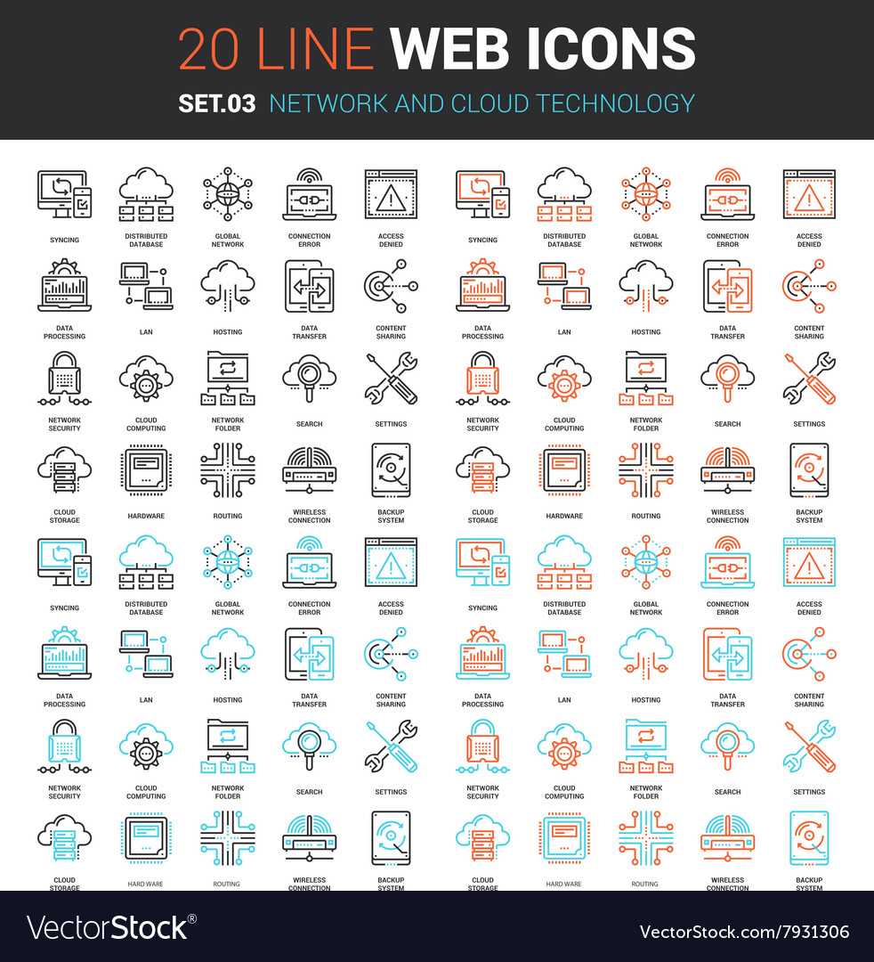 Network and cloud technology Royalty Free Vector Image