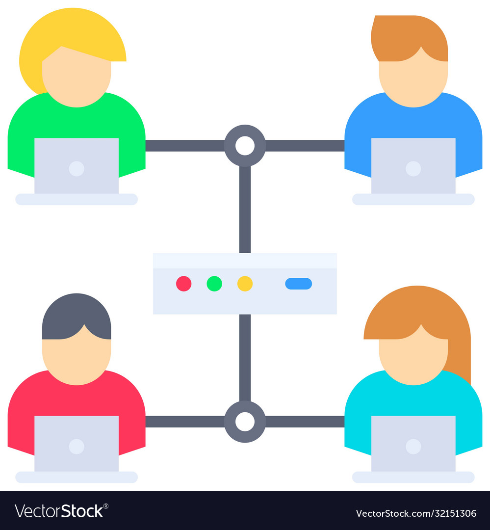 Network server telecommuting or remote work icon Vector Image