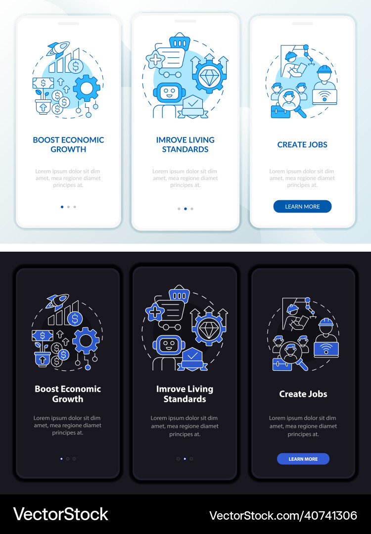 Positive automation impact night day onboarding Vector Image