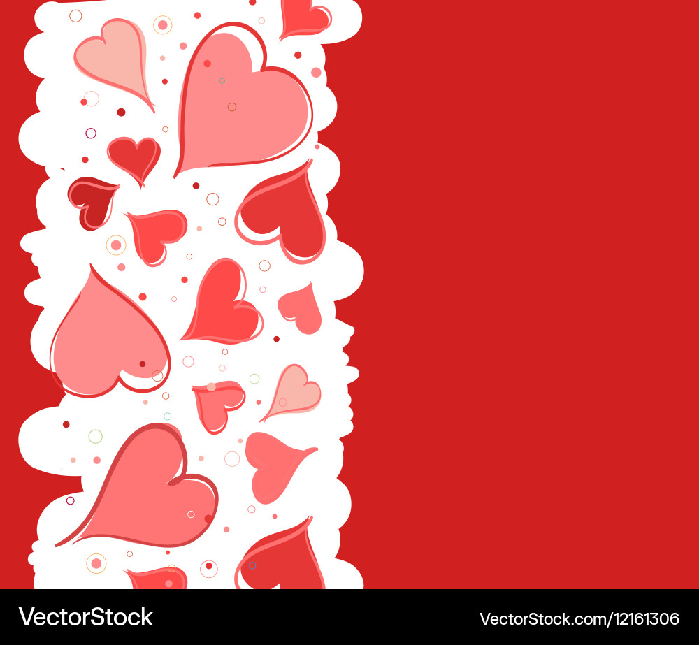 Red background with hearts for valentine s day Vector Image