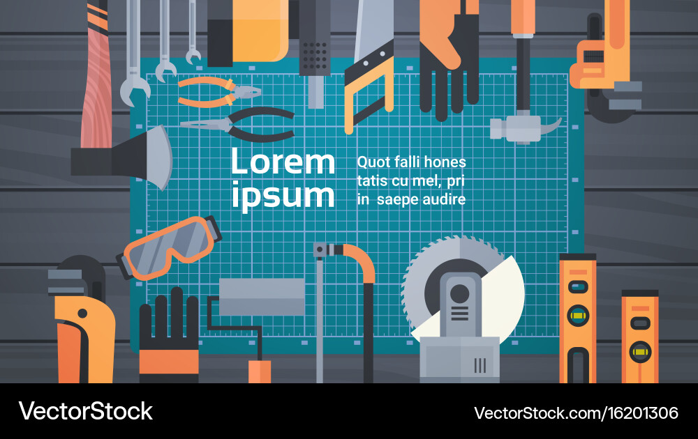 Set of repair and construction working hand tools Vector Image