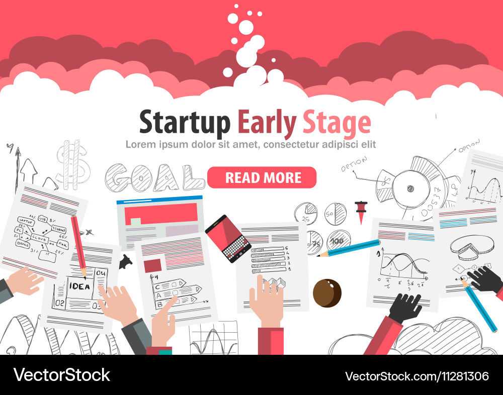 Startup landing webpage or corporate design cover Vector Image