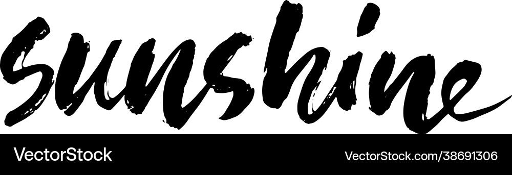 Sunshine modern dry brush lettering Royalty Free Vector