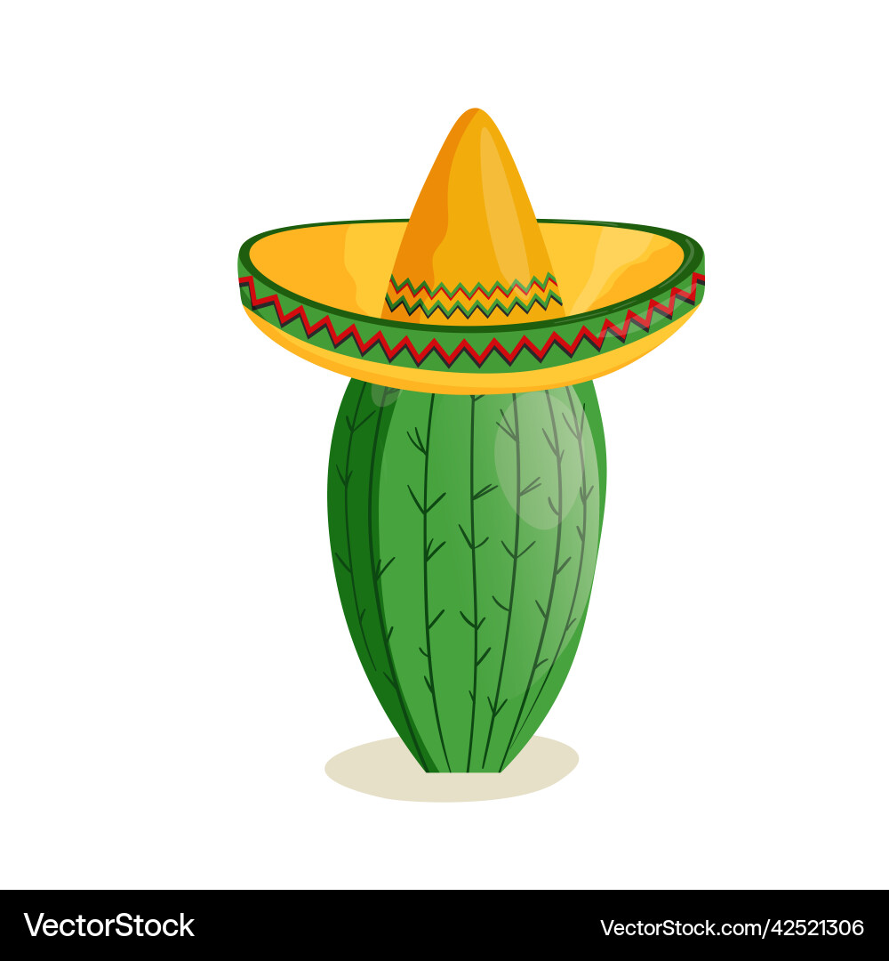 Tall succulent cactus with thorns in a wide Vector Image