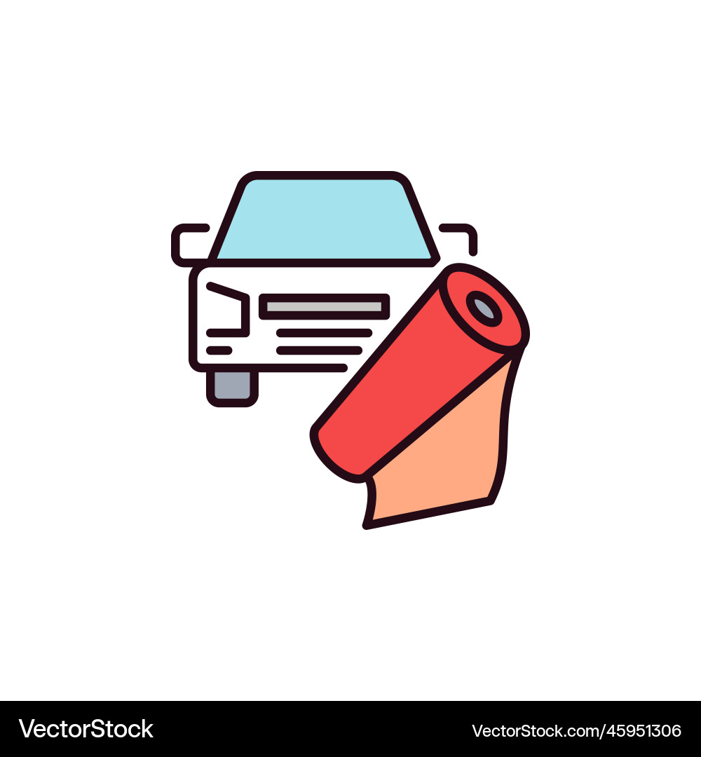 Vehicle vinyl wrap concept colored icon or sign Vector Image