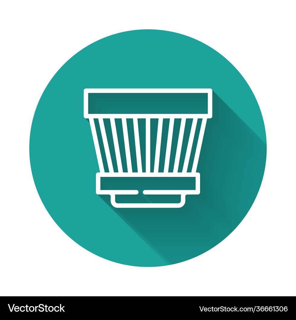 White line car air filter icon isolated with long Vector Image
