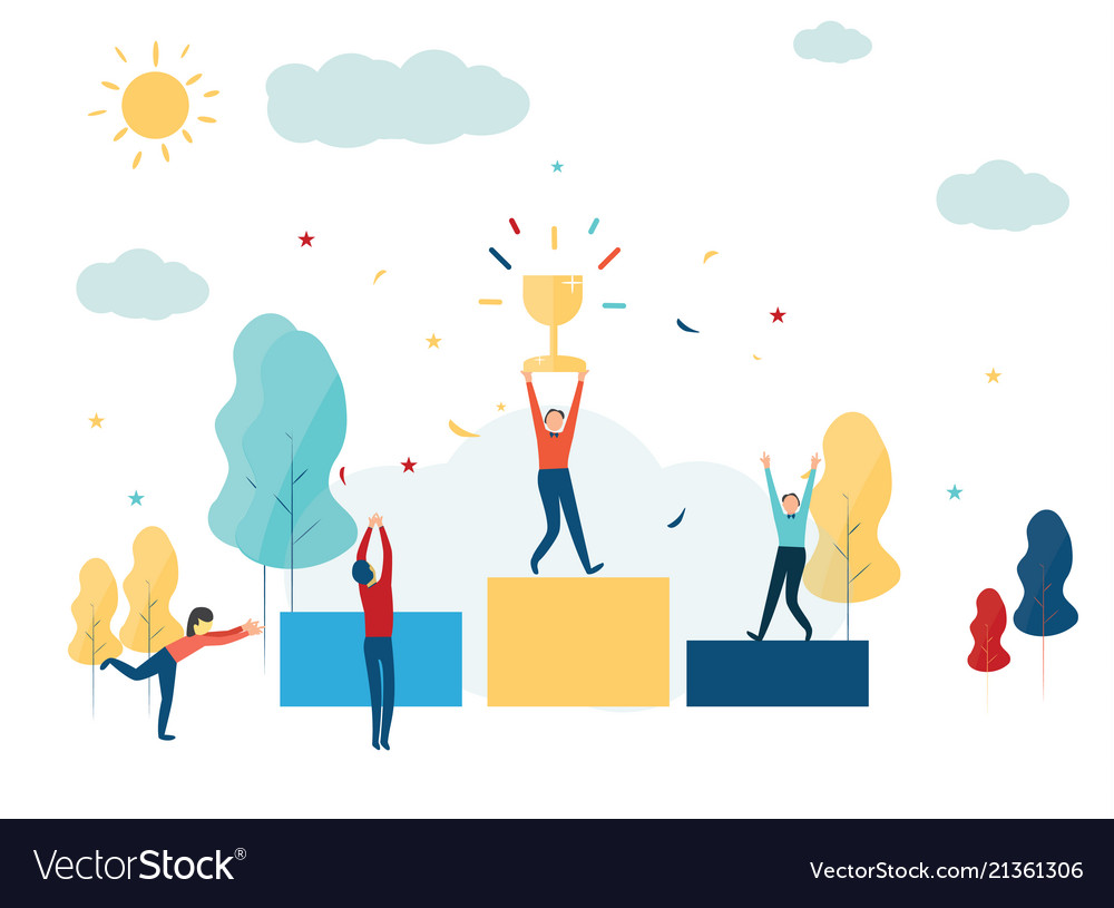 Winner stands Royalty Free Vector Image - VectorStock