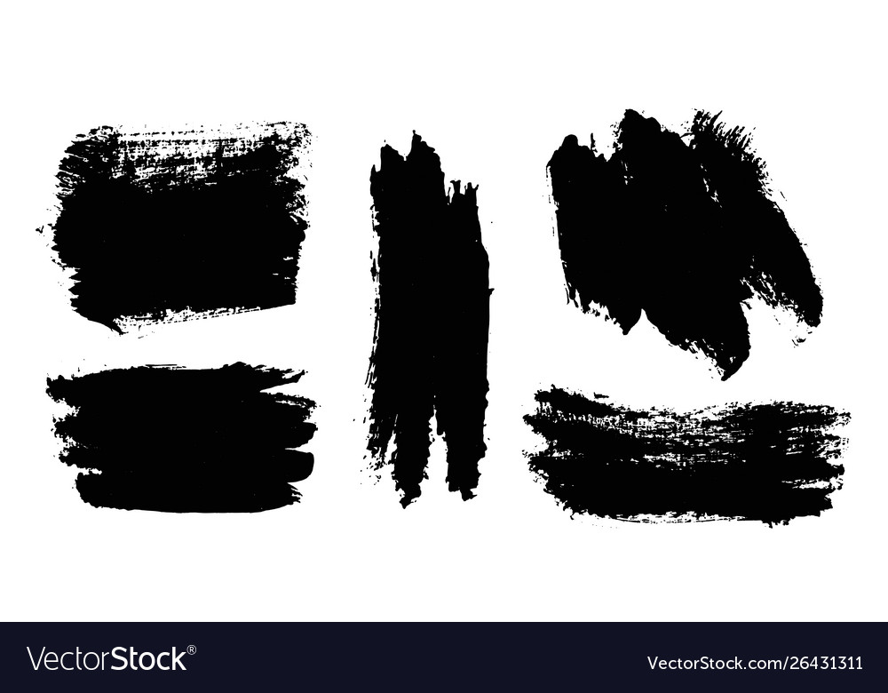 Brush strokes paintbrush set grunge Royalty Free Vector