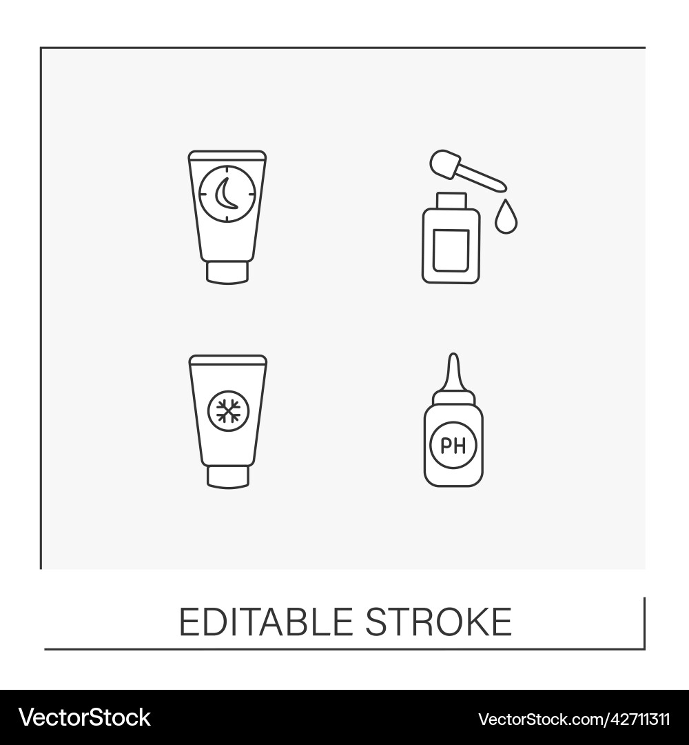 Cosmetology line icons set Royalty Free Vector Image