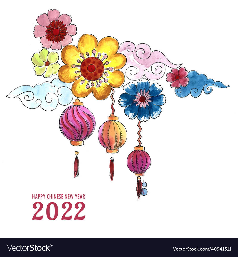 Elegant 2022 chinese new year greeting card design