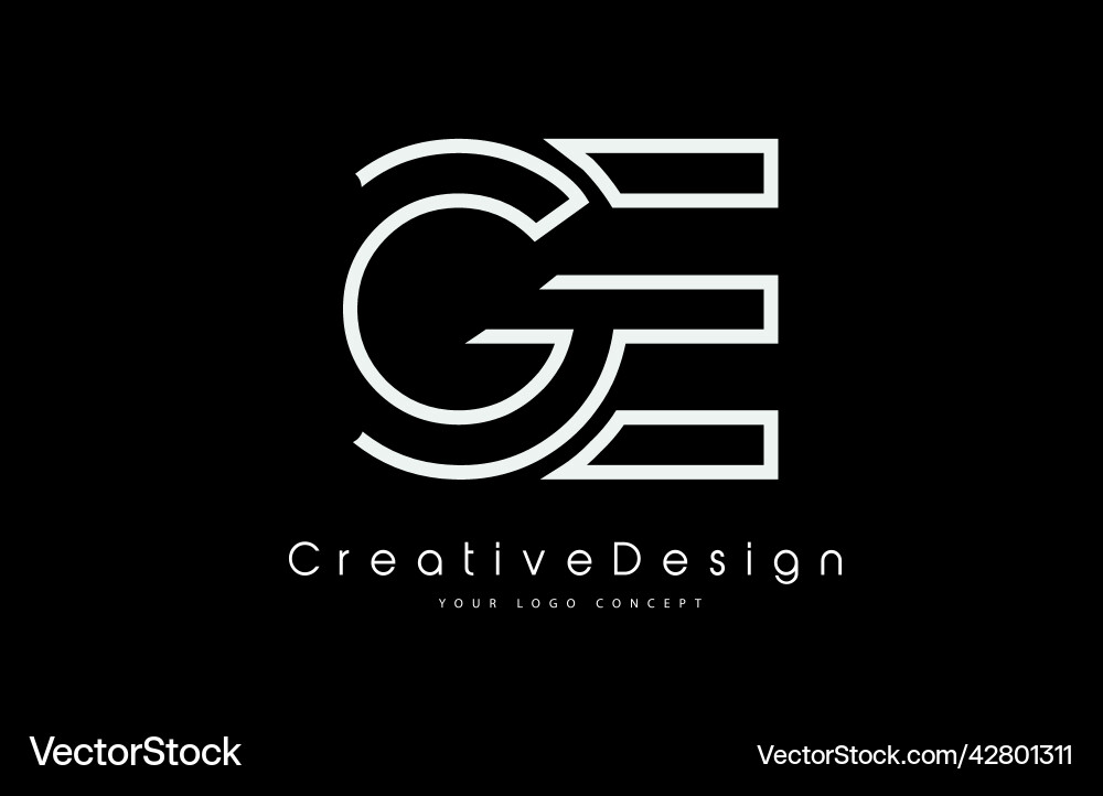 Ge g e letter logo design in white colors Vector Image