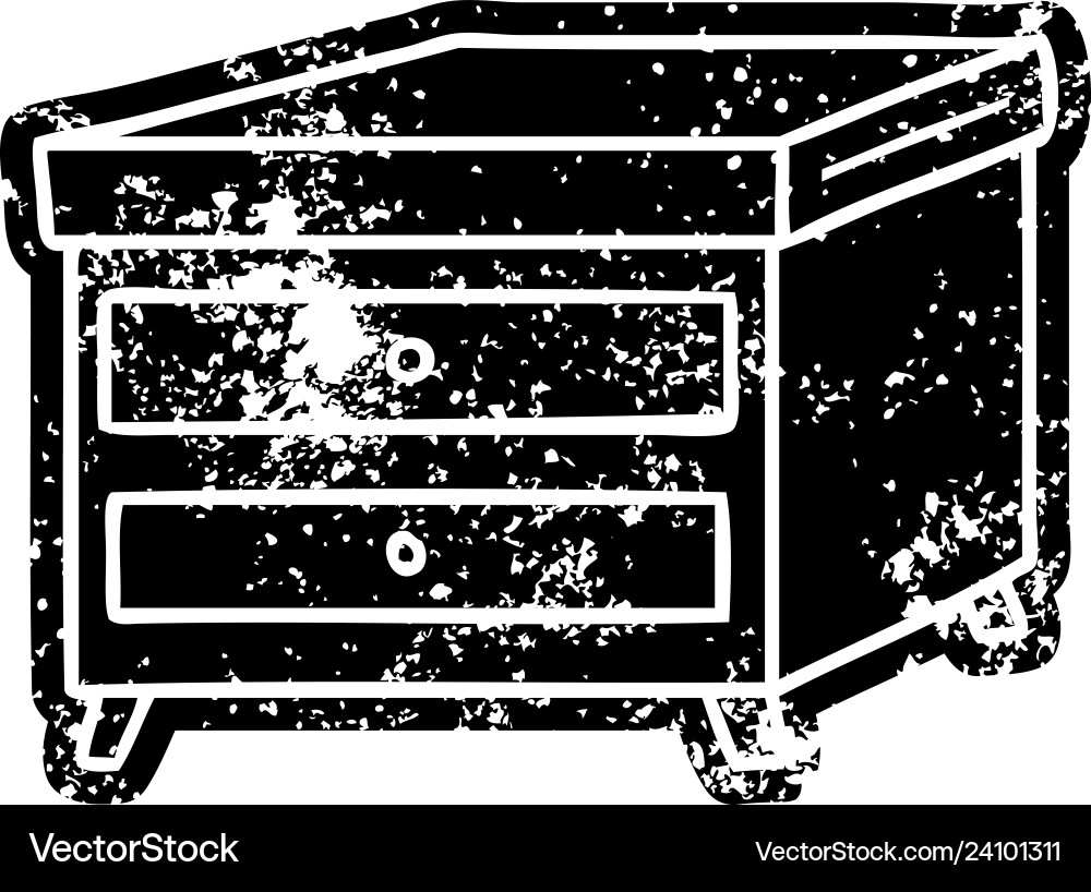 Grunge icon drawing of a bedside table Royalty Free Vector