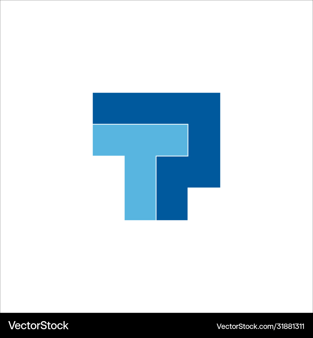 Letter tp square geometric colorful design logo Vector Image