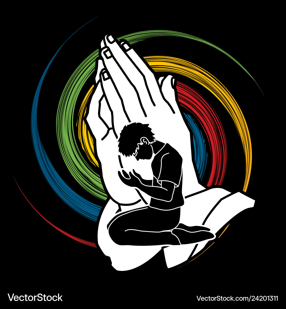 Man prayer praise to the lord Royalty Free Vector Image