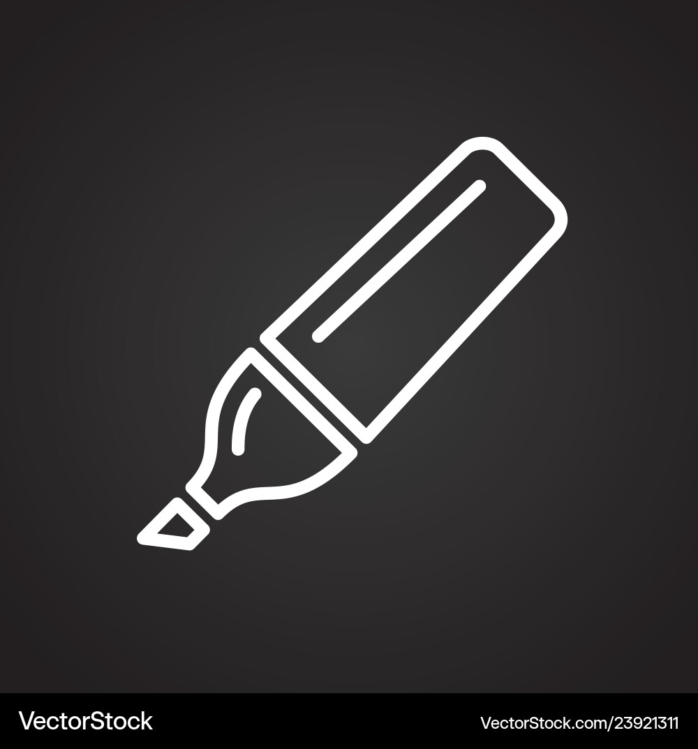 Marker line icon on black background for graphic Vector Image