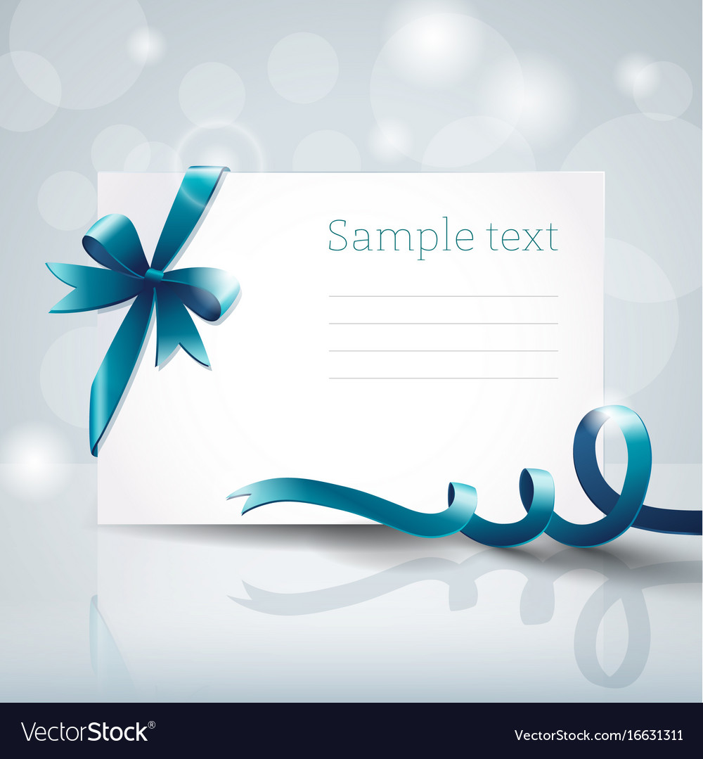 Ribbon greeting card Royalty Free Vector Image